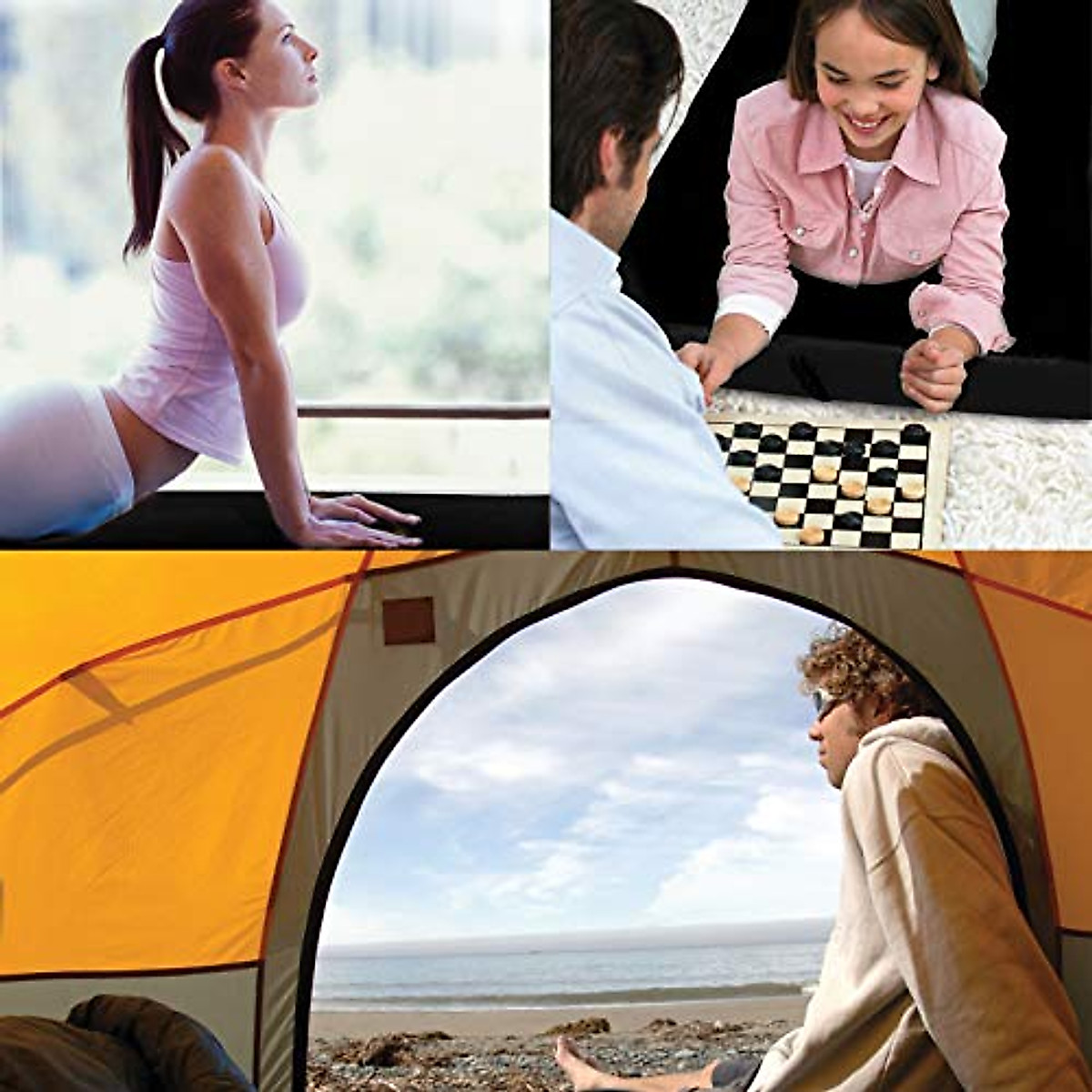 American Furniture Alliance Hide A' Mat 3.5 x 35 x 77 inch Twin TriFold Mattress Mesh/Suede, Black