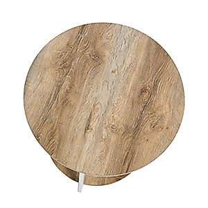 Household Essentials Coastal Oak Round End Table 2 Tier