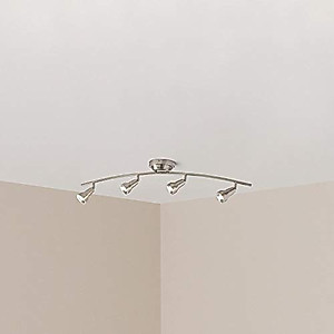 Hampton Bay Kelso 3 ft. 4-Light Satin Nickel LED Fixed Rail with 300/Lumen Heads 108701