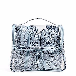 Vera Bradley Women's 3 Piece Cosmetic Makeup Organizer Bag Set, Perennials Gray, One Size