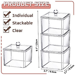Hair Accessories Organizer, 9 Pieces Stackable Organizer Holder Storage with Lids Acrylic Clear Hair Tie Organizer Bathroom Hair Bow Containers for Girls Headband Scrunchie Makeup Accessory Organizing