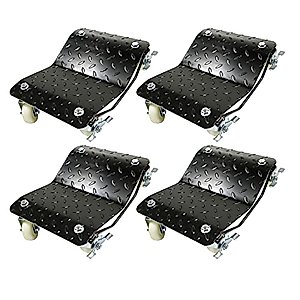 HONYTABlack Car Dollies 4 Heavy Duty 6000 LBS Car Skates Wheel Dollies
