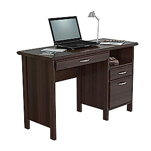 Inval America Softform Desk, Espresso-Wenge/Silver
