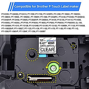 USUPERINK 2PK Compatible for Brother Label Maker Tape Clear TZe-S131 TZ-S131 TZe-131 TZe131 TZ-131 TZ131 12mm 1/2'' Laminated Black on Clear Extra Strength Label Tape for PT-D210 H110 D220 D410 D600
