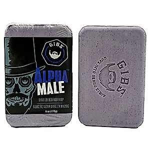 GIBS Grooming Alpha Male Bar Soap, Wisps of vanilla, sandalwood & white musk, 6 oz.
