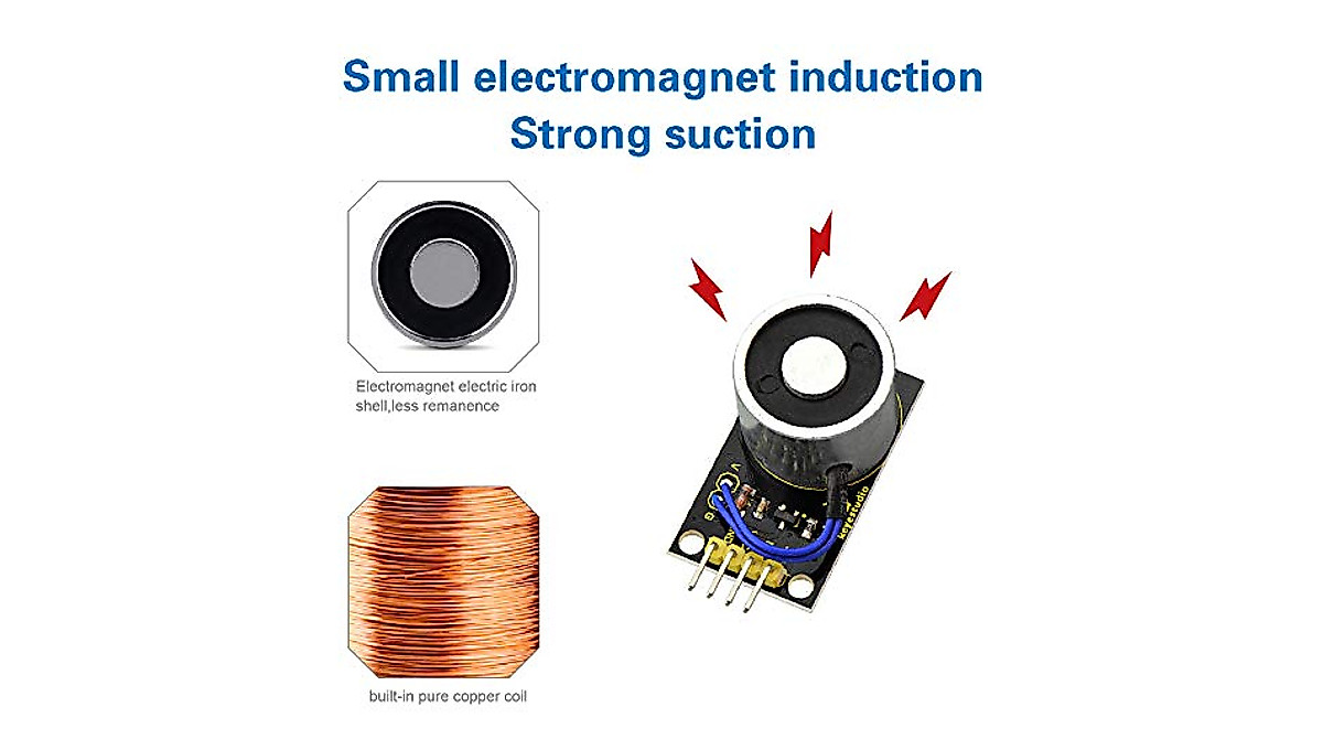 KEYESTUDIO 5V DC 25N Electromagnet for Arduino - Powerful Lifting Magnet