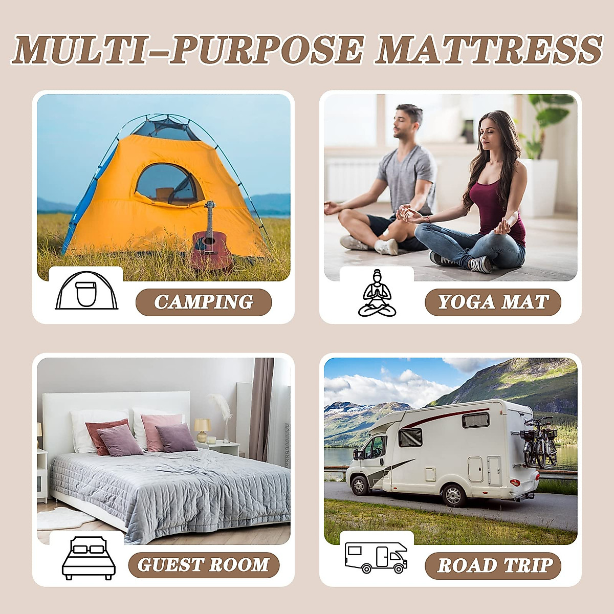 DoCred Twin Size Futon Mattress, Extra Thick Foldable Japanese Floor Mattress Memory Foam Sleeping Pad for Adults - Roll Up Mattress Tatami Mat Folding Sleeping Pad Breathable Floor Lounger Guest Bed