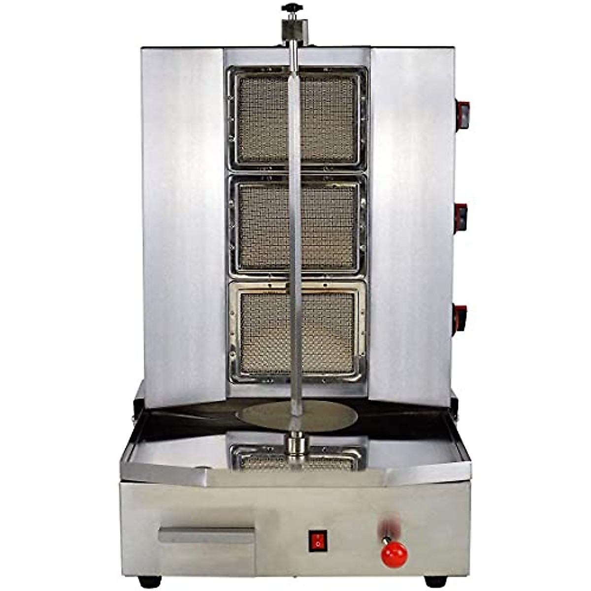 NJTFHU Shawarma Machine with 3 Burners Roaster Kitchen Kebab Grill Propane Gyro Machine Automatic Rotation for Restaurant Kitchen Garden