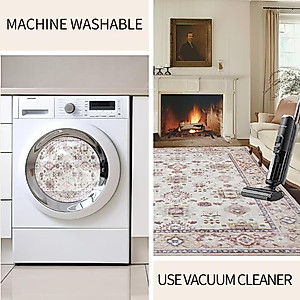 Area Rugs for Living Room Non Slip Bedroom Rugs Machine Washable Carpet Stain Resistant Home Decor Low Pile