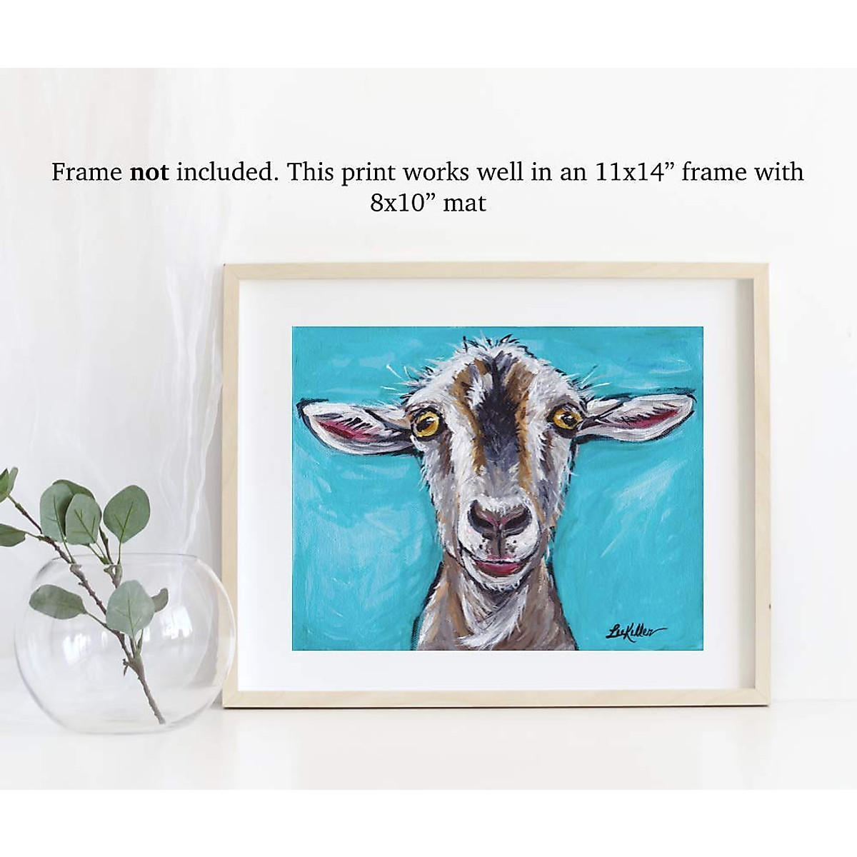 Goat art Print, Gizmo' Goat lover gift, Goat decor