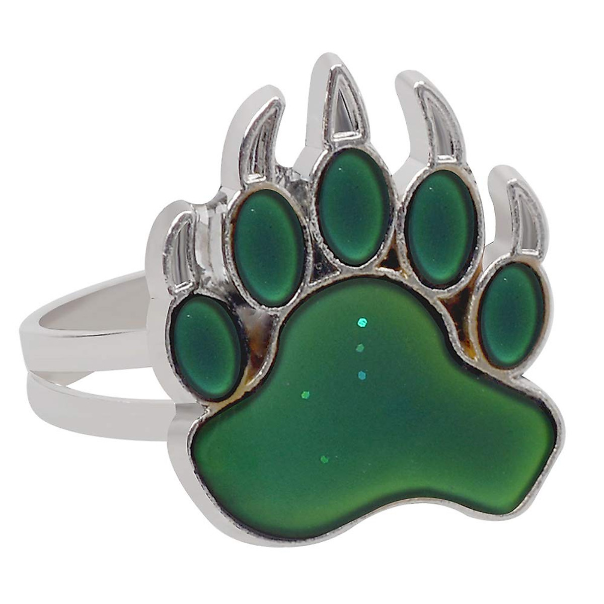 LHXVQZW 2 Pcs Bear and Paw Color Change Ring Adjustable Size Mood Ring for Kids Girls Boys