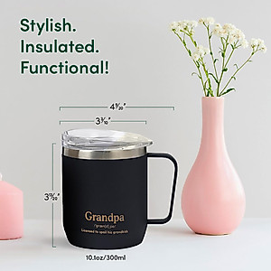 VAHDAM Grandpa Mug (300ml/10.1oz) Black | Reusabletea & Coffee Mug - Grandpa Gifts | 18/8 Stainless Steel, Vacuum Insulated Travel Tumbler Cup | Carry Hot & Cold Beverage | Grandpa Gifts