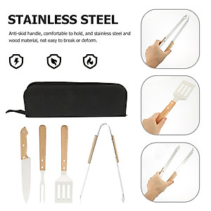 1 Set Set Grill Tool Kit Grilling Tongs Grilling Accessories Kit Barbecue Tools Bbq Tools for Outdoor Grill Bbq Accessories Bbq Cutter Spatula Barbecue Grill Accessories Grill Fork