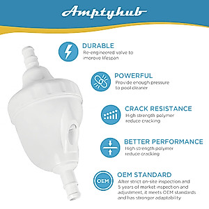 Amptyhub Upgraded G52 Backup Valve Replacement Kit for Polaris Pool Cleaner, Compatible with Polaris 180,280,380,480,3900 Pool Cleaner, The Valve Body has Been Reinforced, Longer Life Than Zodiac G52