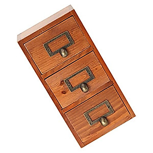 NUOBESTY 1pc box Cosmetic Type Case Holder Container Desktop Organizer Use Tray Retro Supplies Wooden Multilayer For Office Multipurpose Capacity Large Cabinet Drawer Storage Sundries