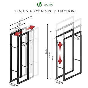 VOUNOT Firewood Rack Adjustable Firewood Holder Heavy Duty Log Holder Stand for Fireplace Fire Wood Storage Holder for Indoor Outdoor 5 ft Height Black