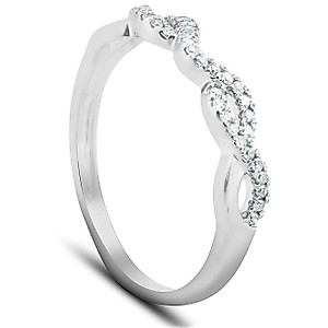 Countour Infinity Diamond Guard Engagement Wedding Ring Enhancer 10k White Gold - Size 8