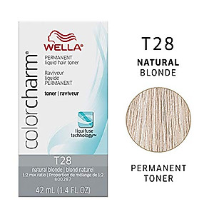WELLA colorcharm Hair Toner, Neutralize Brass With Liquifuse Technology, T28 Natural Blonde, 1.4 oz