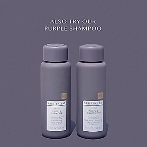 Kristin Ess Hair The One Purple Conditioner, Toning for Blonde Hair, Neutralizes Brass + Yellow Tones, Sulfate and Paraben Free, Color + Keratin Safe, 10 Fl Oz (Pack of 2)