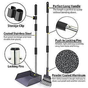 Meegood Dog Poop Trash Can for Outdoors with Dog Pooper Scooper, 20L/5.2 Gal Large Capacity Dog Waste Trash Can with Lid, Pedal and Removable Inner, Pet Waste Disposal Station Odor Control Outside