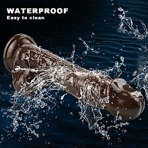 XINWIFD 9.05 inches Hidden Packing Silicone Suction Cup Realistic Classic Dick Wand with Strong Suction Cups for Men and Women or Men's and Women's Games-QF80