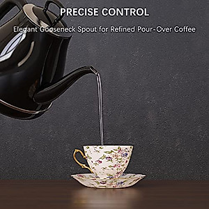 Anfilank Electric Gooseneck Kettle, 1L 1500W Fast Boil, 100% Stainless Steel BPA Free Pour-Over Coffee & Tea Kettle, Water Boiler with Auto Shut & Boil-Dry Protection, Black