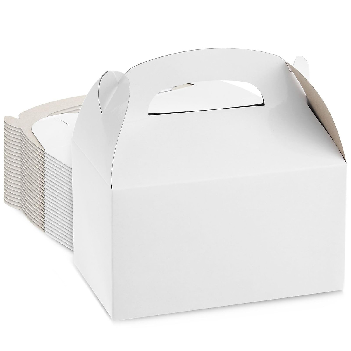 24 Pack White Gable Boxes for Party Favors, Goodies & Treats, Kids Birthday & Wedding, 6.2 x 3.5 x 3.5 In