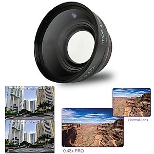 52mm .43x Wide Angle Lens with Macro for Canon EOS Rebel T6s, T6i, SL1, T5, T5i, T4i, T3, T3i, T1i, T2i, XSI, XS, XTI, XT, 70D, 60D, 60Da, 50D, 40D, 30D, 20D, 10D, 7D Digital SLR DSLR Cameras