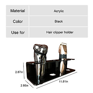 Pearlead Wall Mounted 4-Slot Hair Clipper Holder Shaver Storage Rack Hair Trimmer Holder Beard Trimmer Organizer For Home, Hotel, Salon Decoration