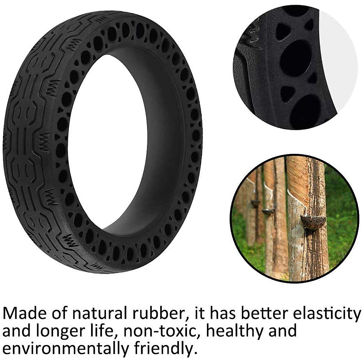 YBang Solid Tire 60/70-6.5 for Ninebot Segway Max G30 Electric Scooter 10 inch Spare Honeycomb Tire Explosion Proof (2 pcs)