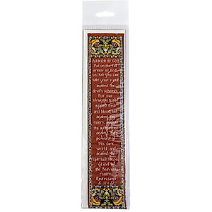 Armor of God, Bulk Pack of 6 Woven Fabric Christian Bookmarks, Silky Soft Ephesians 6:11-12 Flexible Bookmarker for Novels Books and Bibles, Traditional Turkish Woven Design, Memory Verse Gift