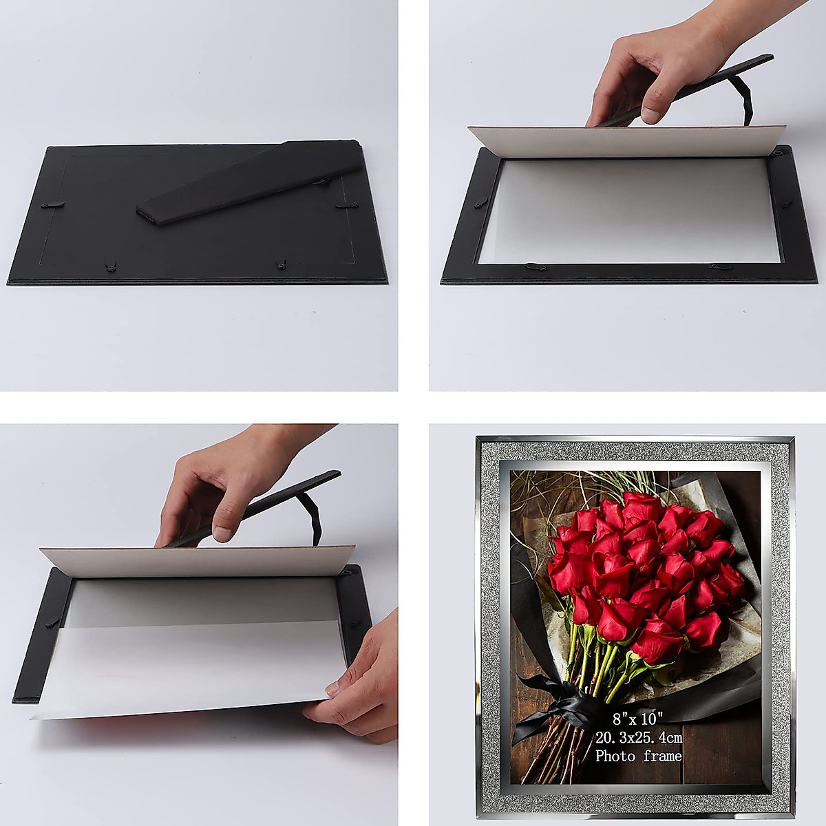 Calenzana 8x10 Picture Frame Sparkle Glass Photo Frames for Tabletop, 8 x 10 inch, 2 Pack