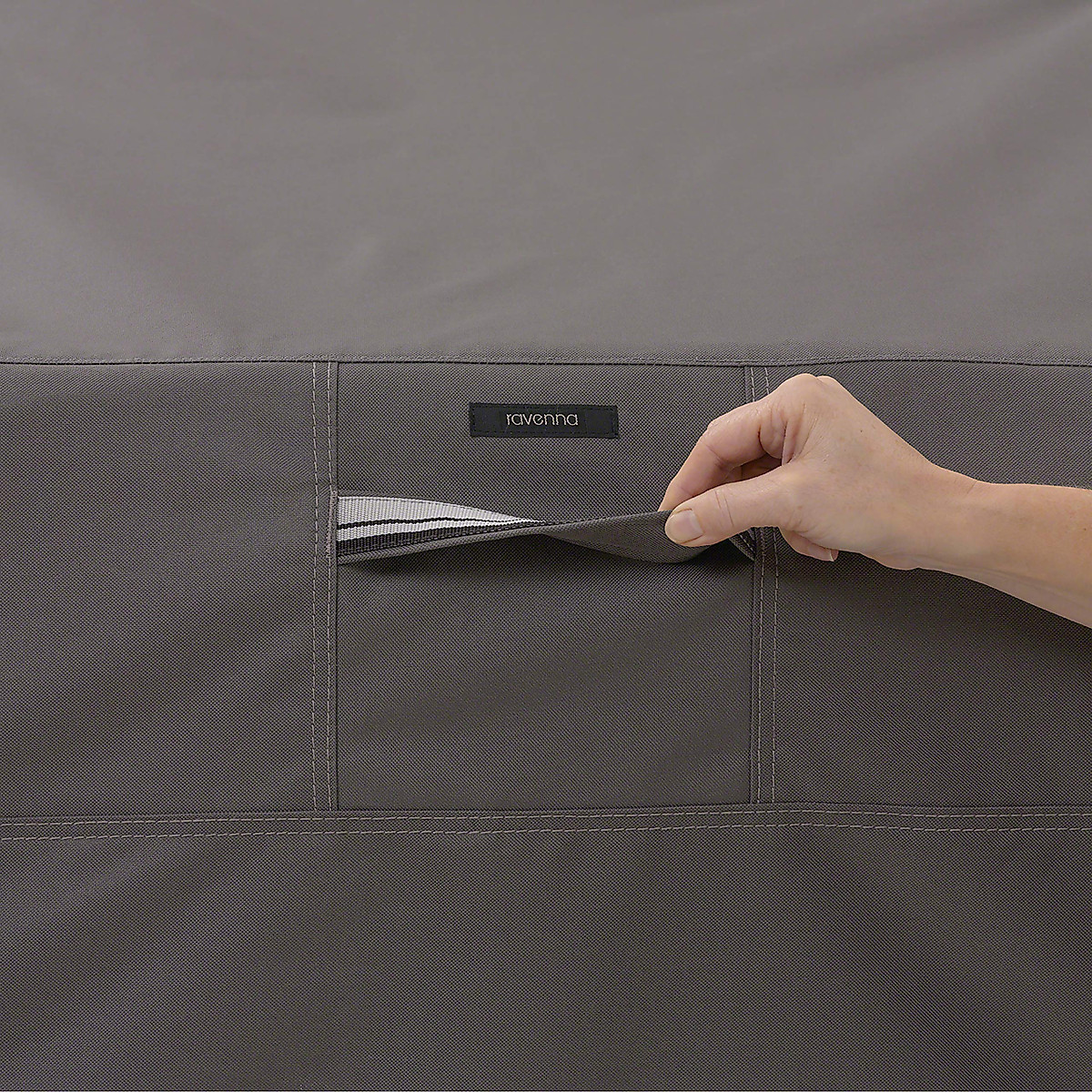 Classic Accessories Ravenna Water-Resistant 45 Inch Built-In BBQ Grill Top Cover, Taupe, Grill Cover, Grill Cover for Outdoor Grill, BBQ Cover