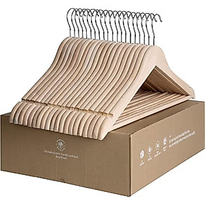 StorageWorks Coat Hanger, Lotus Wooden Clothes Hanger, Heavy-Duty Clothes Hangers, Natural Wood Hangers for Shirts, Jackets, Pants, Coats, Suits, Sweaters, 20 Pack