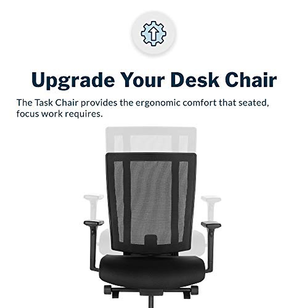Vari Task Chair (VariDesk) - Adjustable Office Chair with Armrests and Rolling Casters - Use as a Gaming Chair, Desk Chair, Computer Chair, or Ergonomic Office Chair - Easy to Assemble (Black)