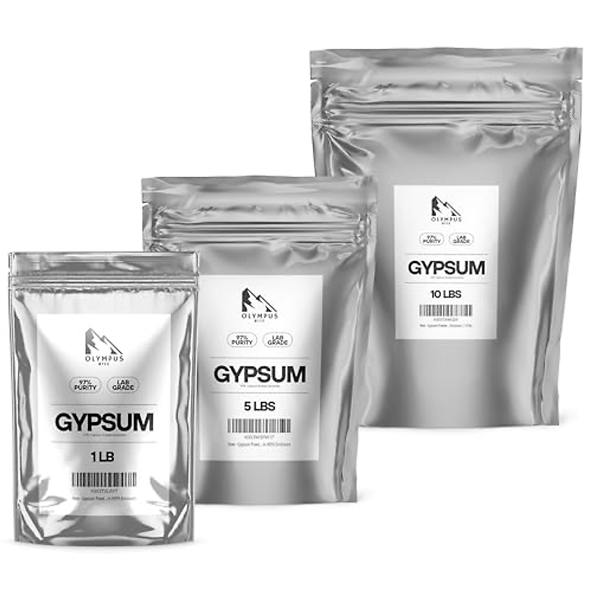 Gypsum Powder for Mushroom Substrate (1 lb), Lab Grade, Garden Soil Amendment (Calcium Sulfate Dihydrate), Packaged in HEPA Enclosure