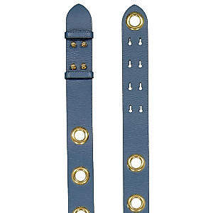 BURBERRY Ladies Dark Mineral Blue Leather Bag Strap