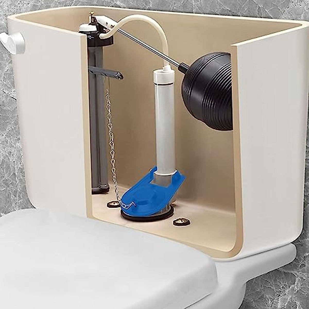 1 Pack Toilet Flapper Replacement, Universal 2-inch Toilet Stopper Flapper Compatible with American Standard Toilet Tank, Water Saving Long-Lasting Rubber Seal Flapper with Stainless Steel Chain