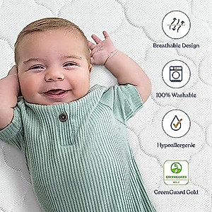 HALO DreamWeave Baby Crib Mattress and Toddler Bed, Breathable, Dual Sided 2-Stage Design, 100% Breathable Mattress, Machine Washable Cover, Hypoallergenic, Non-Toxic Materials, Greenguard  Cert.