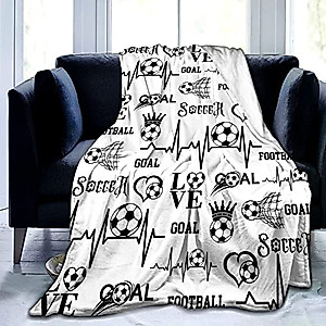 Soccer Blanket Super Soft Flannel Blankets and Throws Outdoor Football for Bedding Boys Girls Adults Gifts 50"X40"