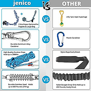 Spring Pole Dog Rope Toys: Dog Rope Pull & Tug of War Toy with a Big Spring Pole Kit & 2 Strong Dog Rope Toys & 16ft Rope - Muscle Builder Interactive Dog Toy for Pitbull Medium to Large Dog