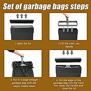 Vnewone 13 Gallon Trash Can Touch Free Automatic for Home, Kitchen, and Bathroom Garbage Plastic High-Capacity Garbage Can,Black