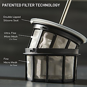 ESPRO - P6 French Press - Double Walled Stainless Steel Insulated Coffee and Tea Maker, Keep Drinks Hot for Hours, Ideal for Travel and Camping (Matte Black, 32 Ounce)