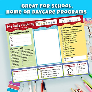 Goody Farm Daily Notepad Planner Checklist Pad - Child Habit Manner Chore Skill Kid To Do