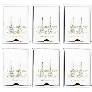 Bridesmaids Gift I Couldn't Say I Do Without You Teardrop Wedding Earrings Cubic Zirconia Dangle Drop Earring Bridesmaid Proposal Gifts Set of 6