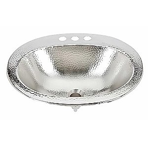 Sinkology BOD-0903BRN Dalton Drop-in Handcrafted Bathroom Sink, 20", Hammered Nickel