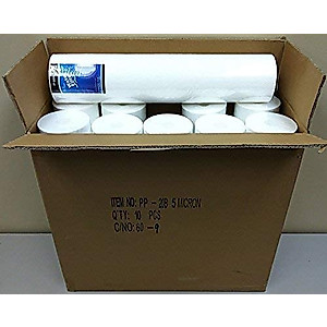 BLUONICS Sediment Replacement Water Filters Ten (5 Micron) 4.5" x 20" Whole House Cartridges