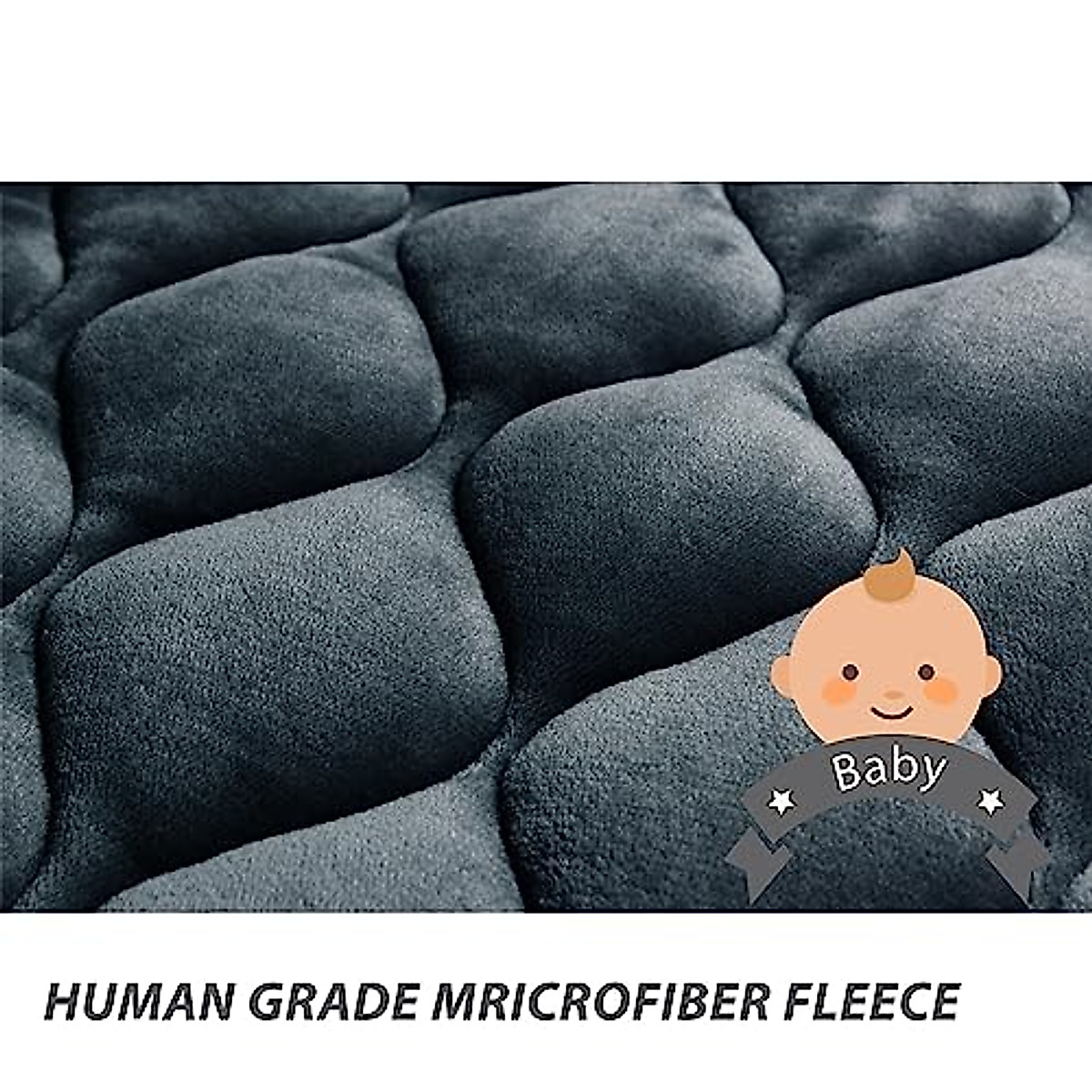 furrybaby Dog Bed Mat Crate Mat with Anti-Slip Bottom Machine Washable Pet Mattress for Dog Sleeping (S 24x18'', Grey Mat)