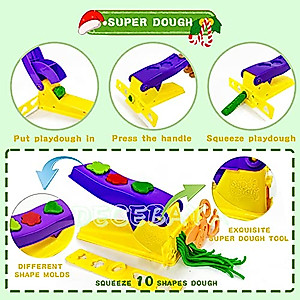 Dough Play Tools for Kids- Dough Accessories Molds Stamps Cutter Scissor Rolling Pin and Storage Box , Party Favors Set for Age 2-8