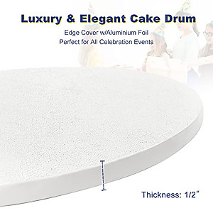 Tall Cake Box with Window, Tiered Cake Box, 12x12x12 Inch Cake Box, Disposable Cake Container, Cake Stand, Tiered Cake Stand, Large White Cake Box (1 Pack) and Silver Cake Board (white/white)